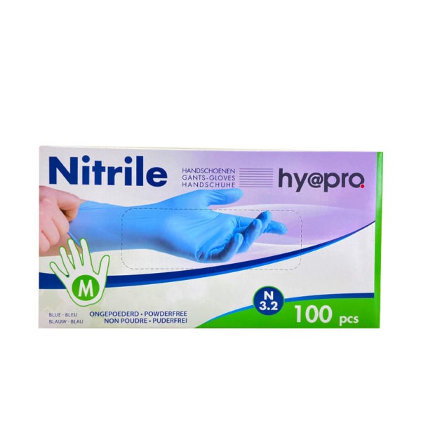 Gants Nitril Poudré Bleu 100 pièces - M - Interdrinks